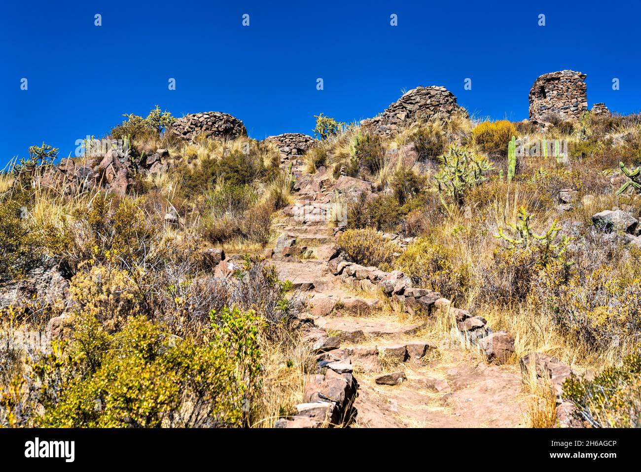 Pre-Incan ruins at Chivay in Peru Stock Photo - Alamy