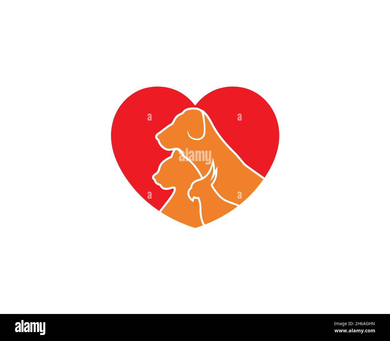Creative Pet Love Logo Design Vector Symbol Illustration Stock Vector ...