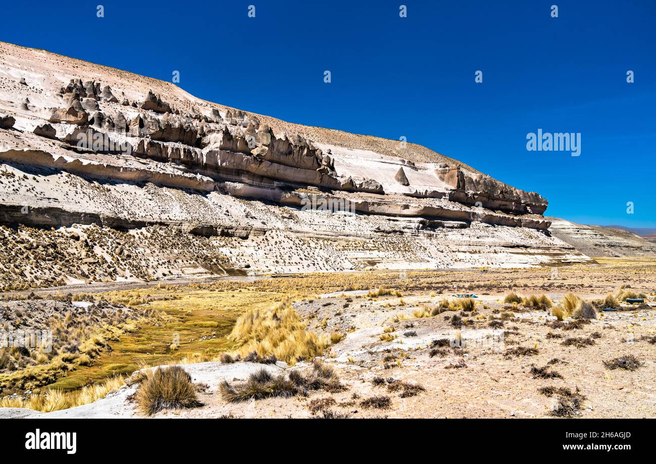 Rock formations at the Cusco - Arequipa highway in Peru Stock Photo - Alamy