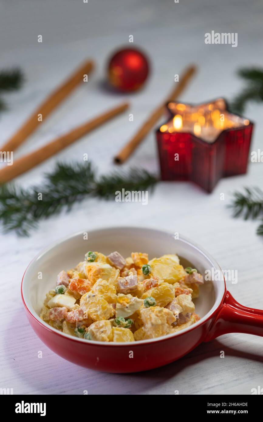 Traditional Czech Christmas potato salad Stock Photo - Alamy