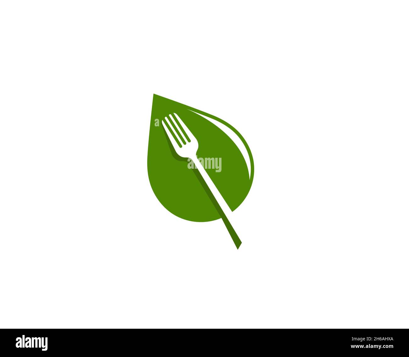 Creative Fork Leaf Logo Design Vector Symbol Illustration Stock Vector ...