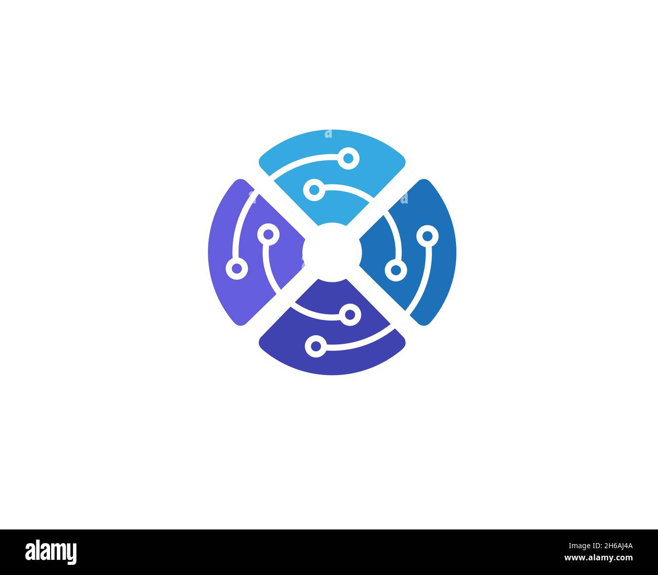 Creative Blue Circle Wire Technology Logo Design Vector Symbol ...