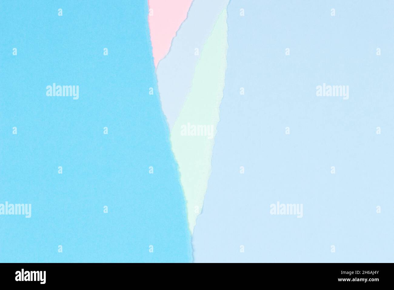 Torn grunge ripped pastel blue, green, pink geometric paper background ...