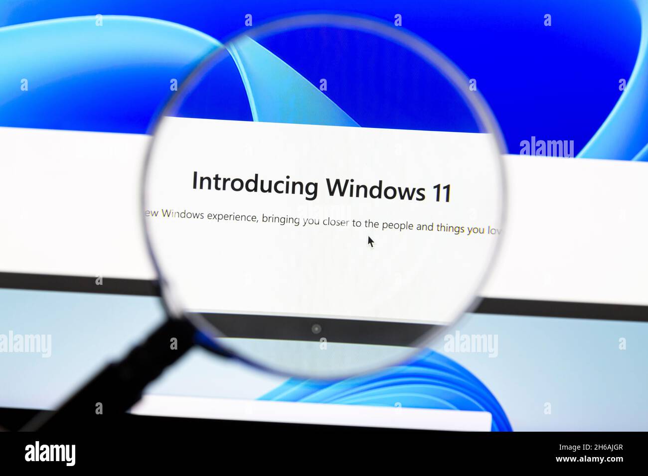 Ostersund, Sweden - July 27, 2021 Windows 11 homepage. Windows 11 is a ...