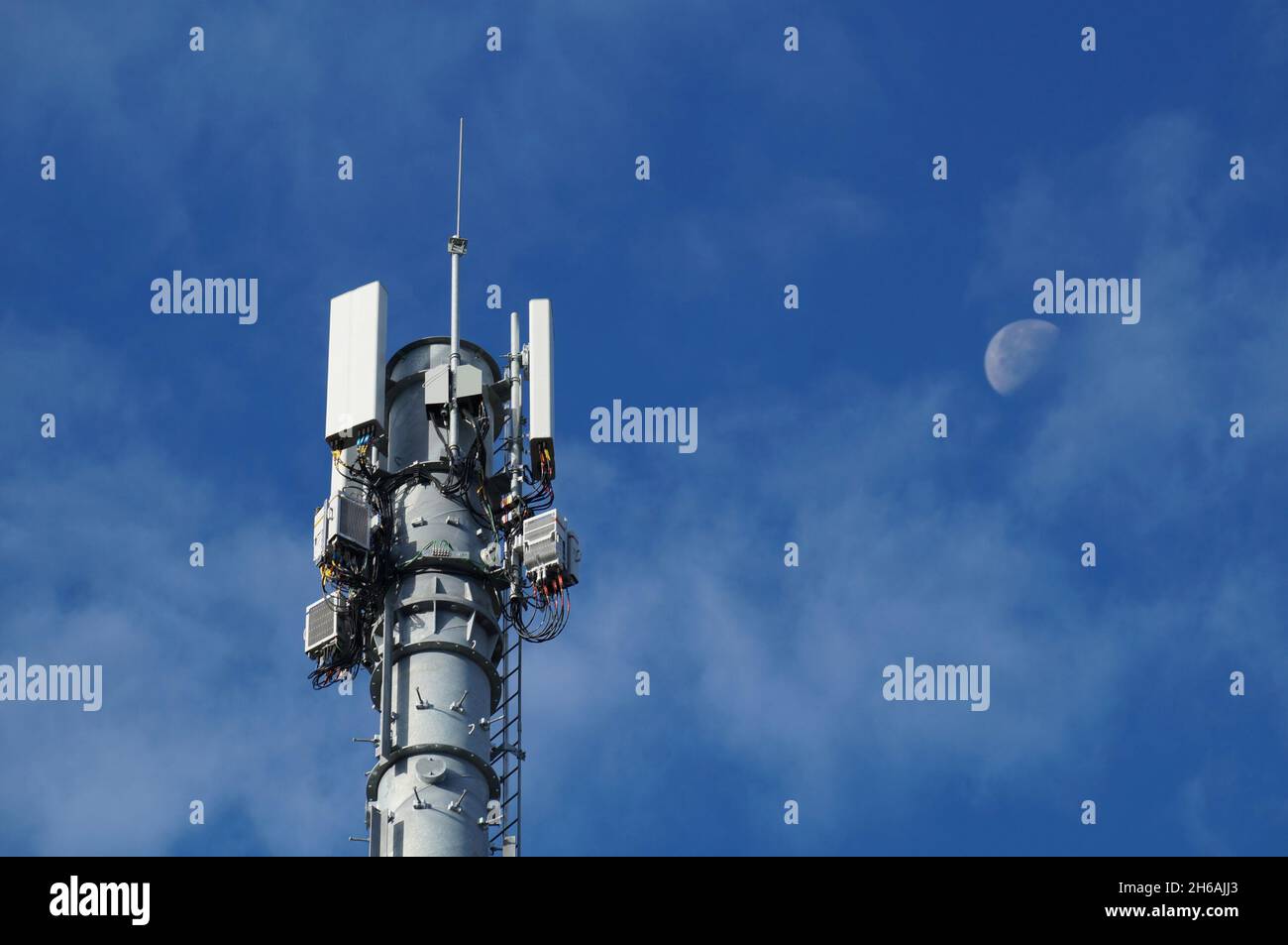 Cellular 5G network technology mobile telecommunications tower with ...