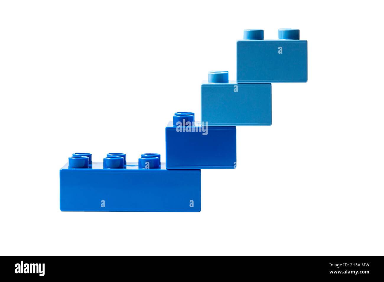 Blue building blocks isolated on white Stock Photo - Alamy
