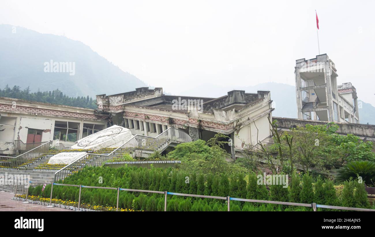 Damage buildings after the Wenchuan earthquake, Sichuan, China Stock ...