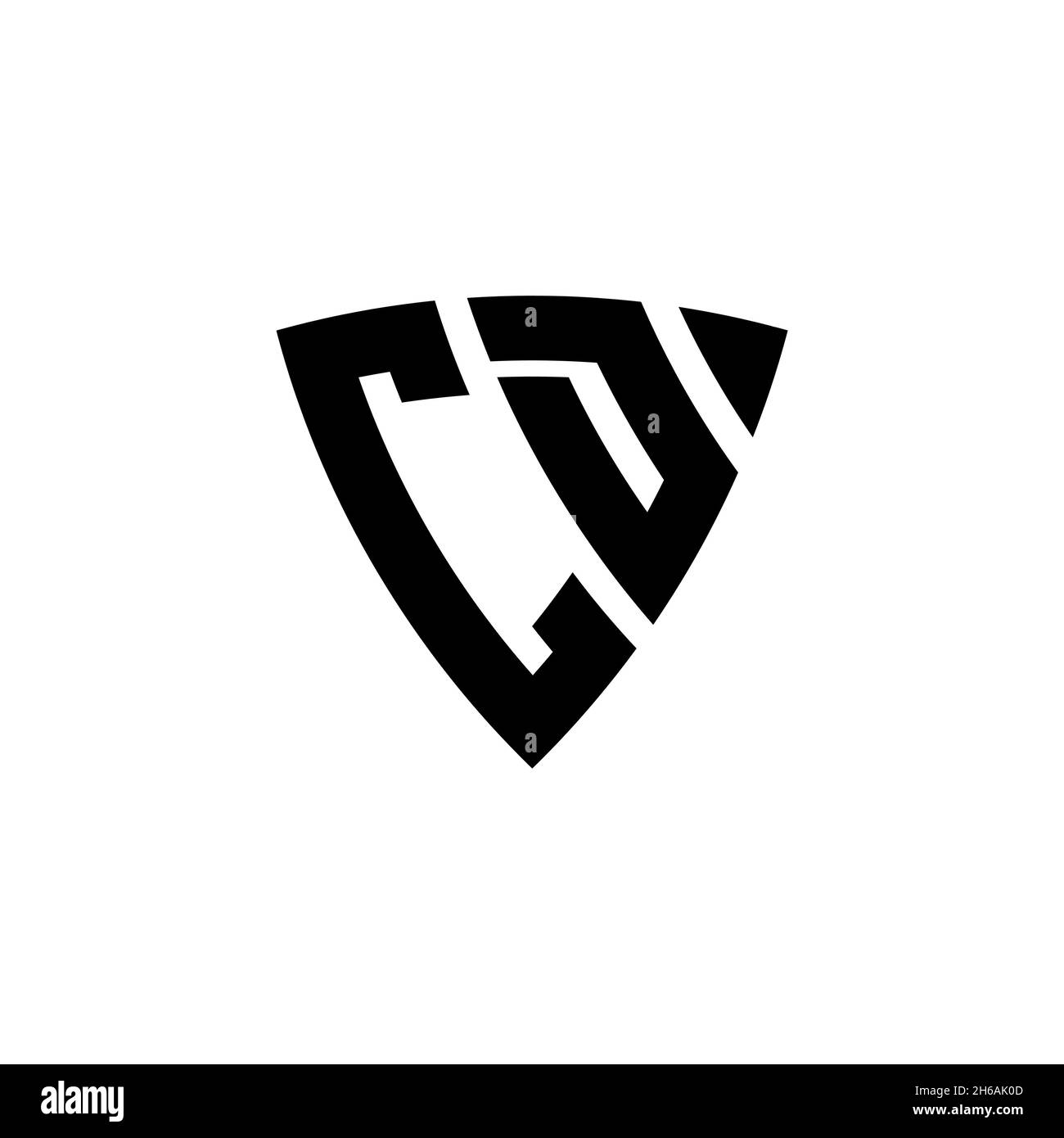 CD Monogram logo letter with triangle shield and circle shape style ...