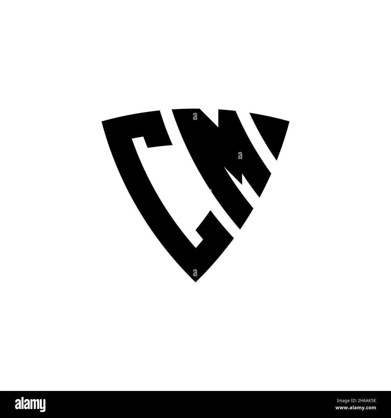 CM Monogram logo letter with triangle shield and circle shape style ...