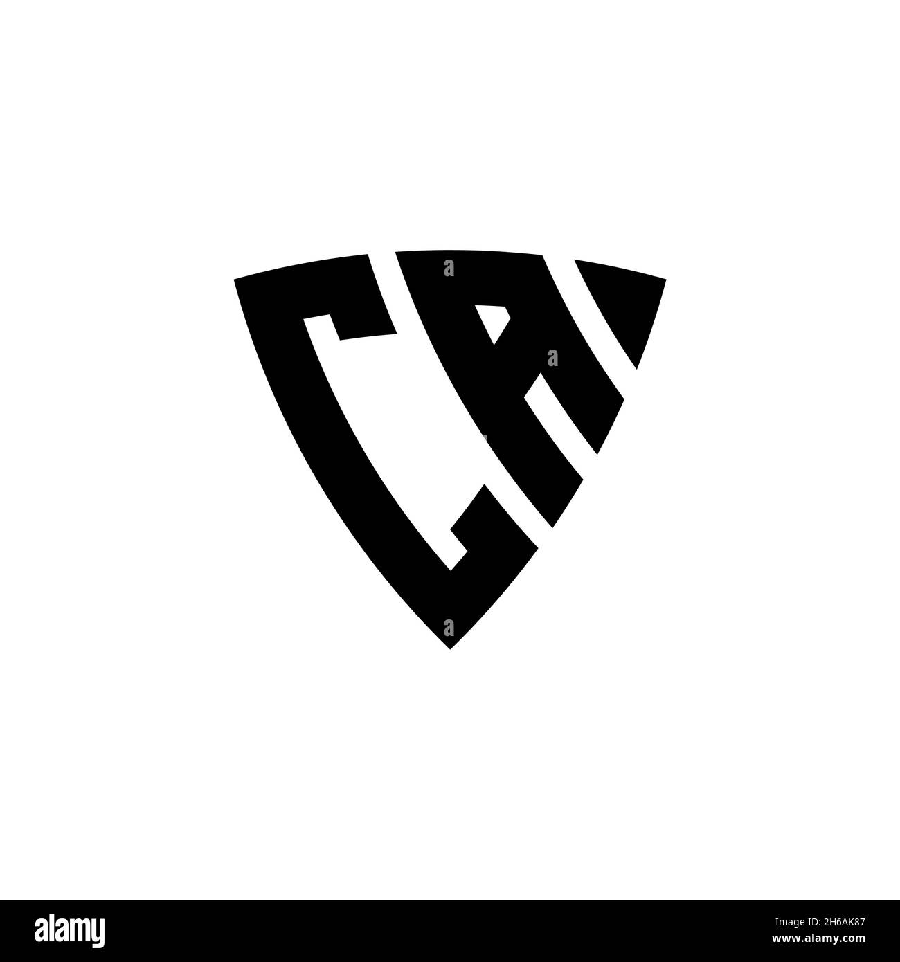 CA Monogram logo letter with triangle shield and circle shape style ...