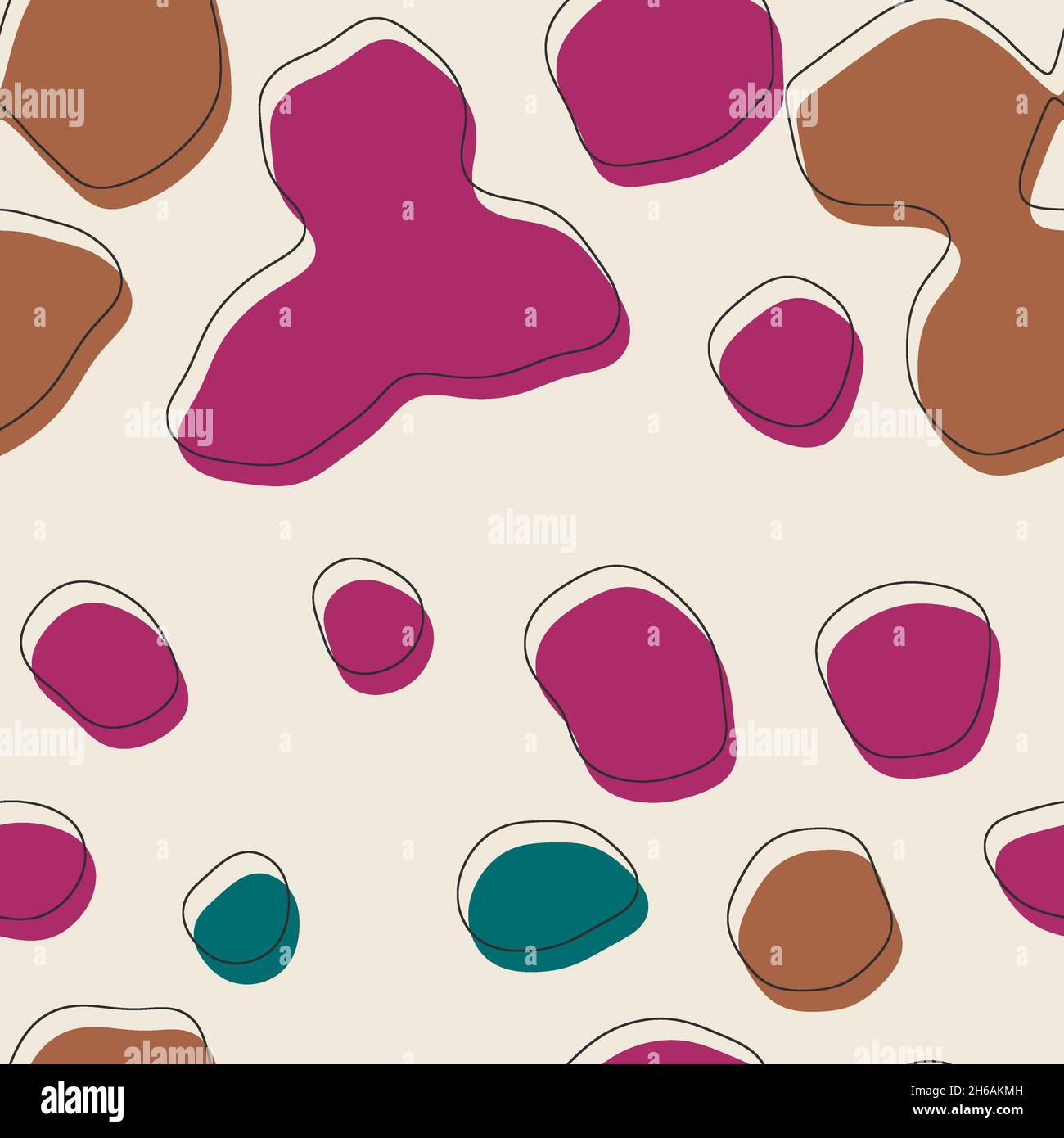 Seamless abstract organic blog shapes in various colors with offset ...