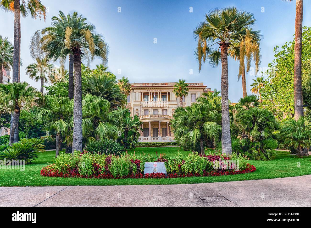 NICE, FRANCE - AUGUST 11: Facade of Musee Massena inside a beautiful ...