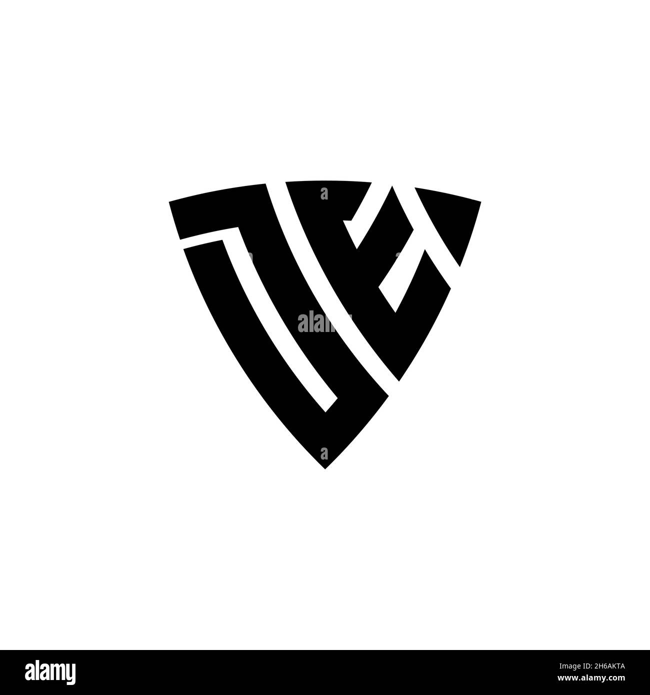 DE Monogram logo letter with triangle shield shape style design ...