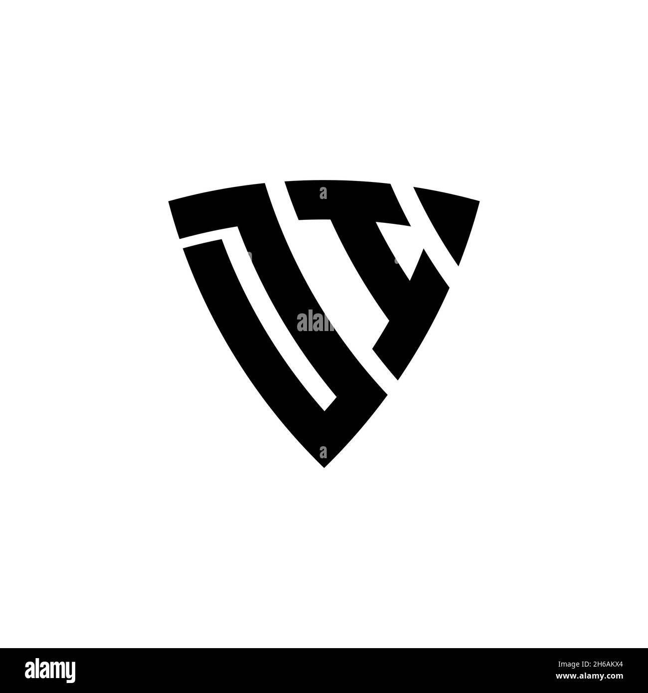 DI Monogram logo letter with triangle shield shape style design isolated on white background ...