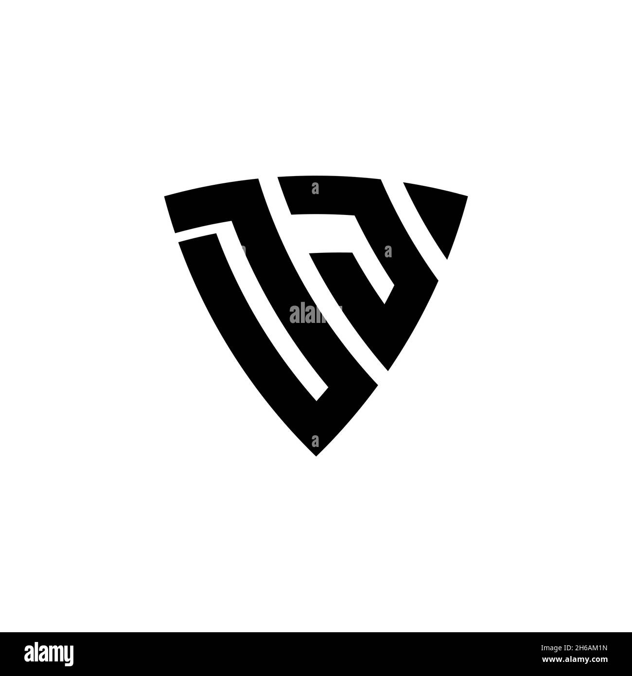 DJ Monogram logo letter with triangle shield shape style design ...