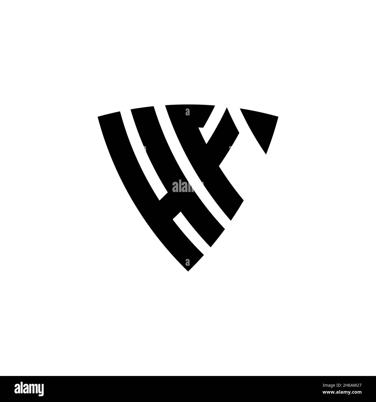 HF Monogram logo letter with triangle shield shape style design ...