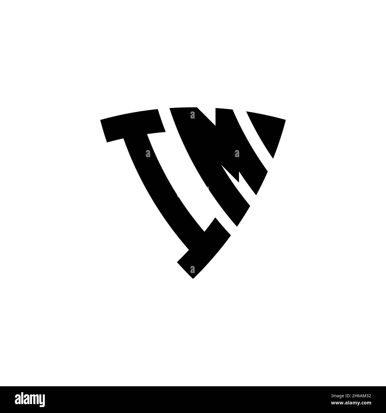 IM Monogram logo letter with triangle shield shape style design isolated on white background ...