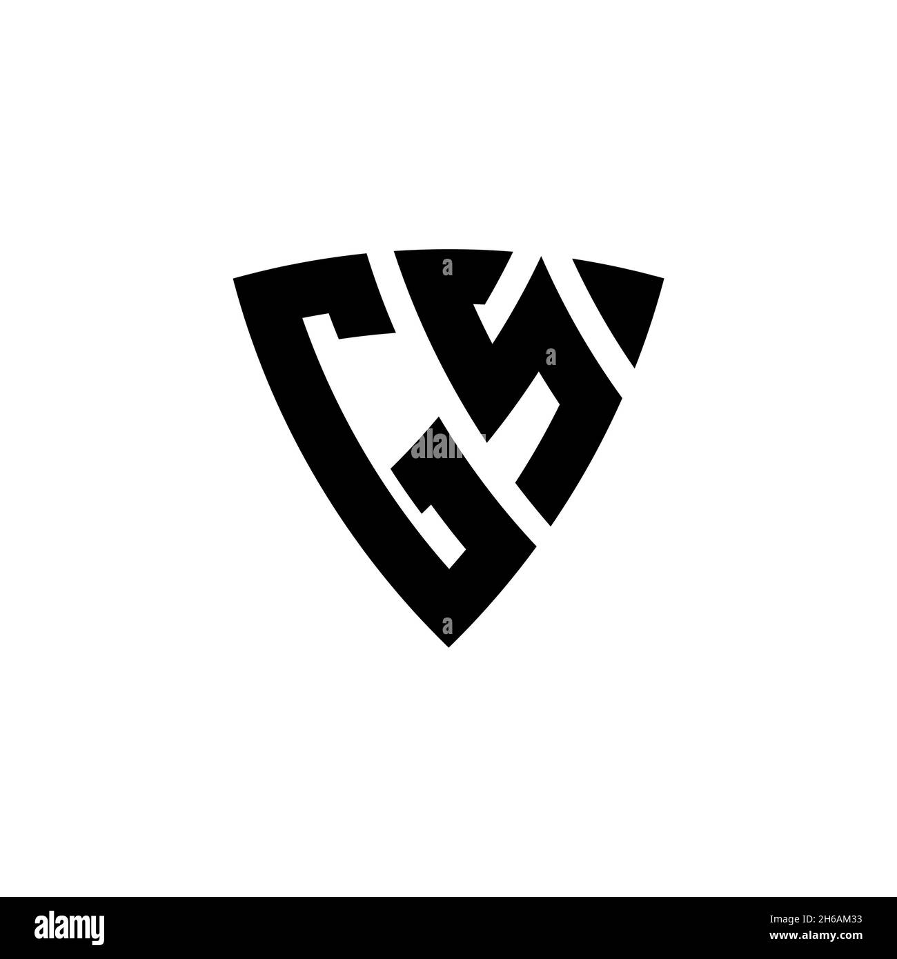GS Monogram logo letter with triangle shield shape style design ...