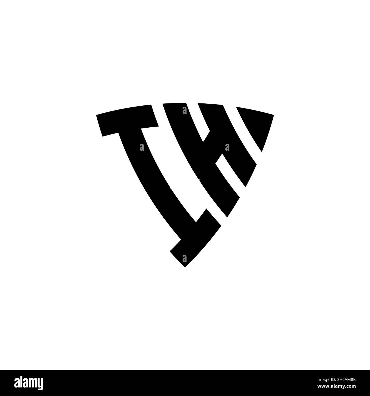 IH Monogram logo letter with triangle shield shape style design isolated on white background ...
