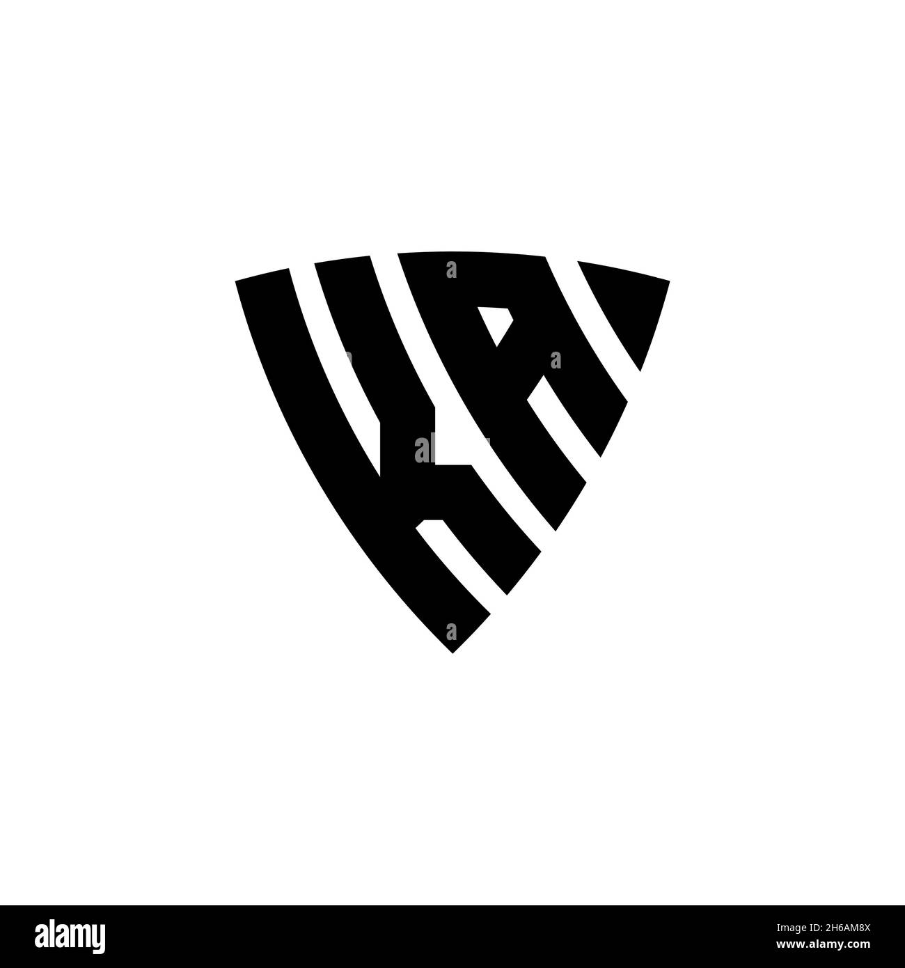 KA Monogram logo letter with triangle shield shape style design ...