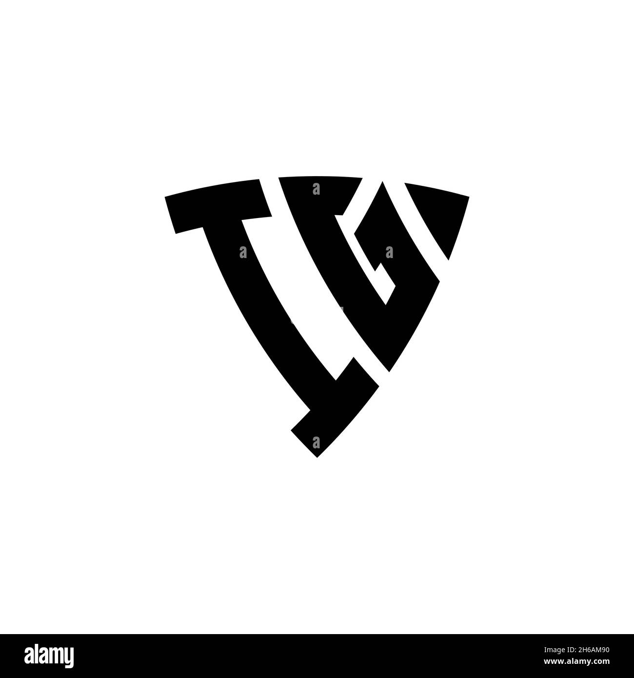 IG Monogram logo letter with triangle shield shape style design ...