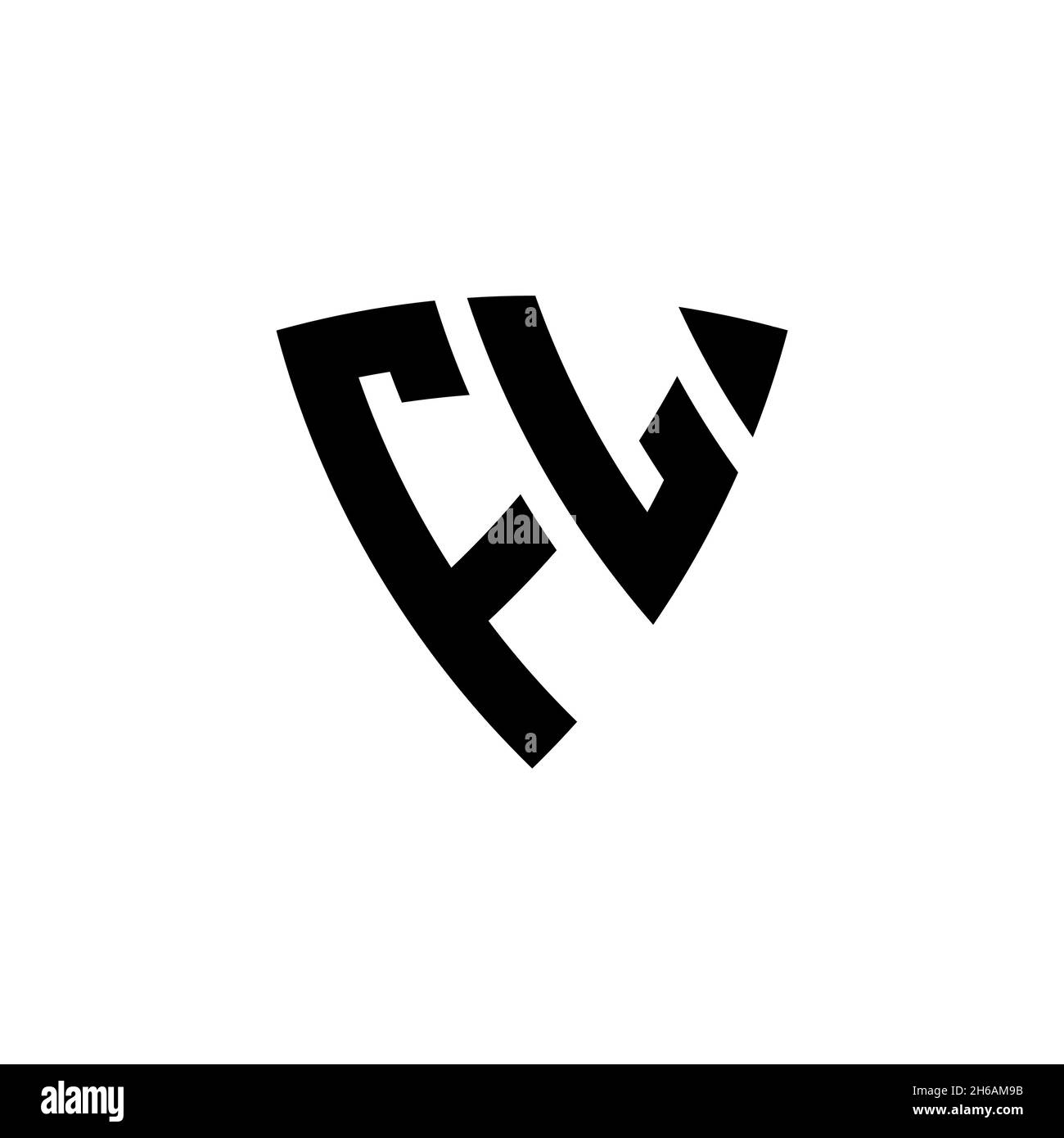 FL Monogram logo letter with triangle shield shape style design ...