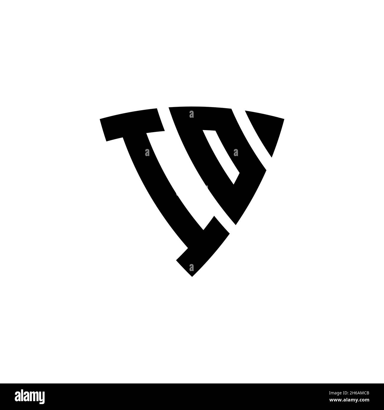 IO Monogram logo letter with triangle shield shape style design ...