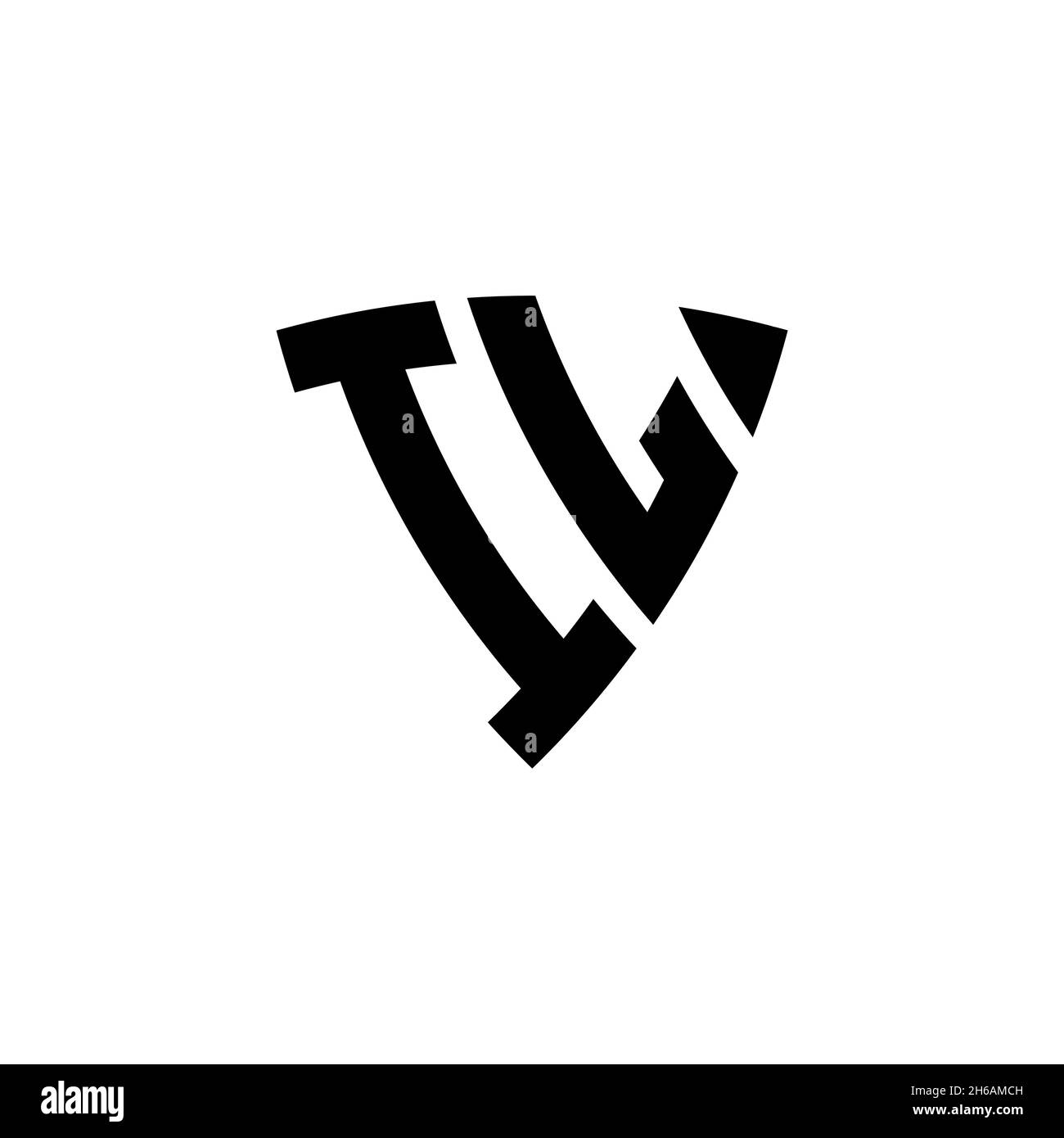 IL Monogram logo letter with triangle shield shape style design isolated on white background ...