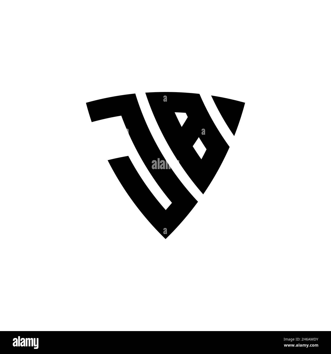 JB Monogram logo letter with triangle shield shape style design ...