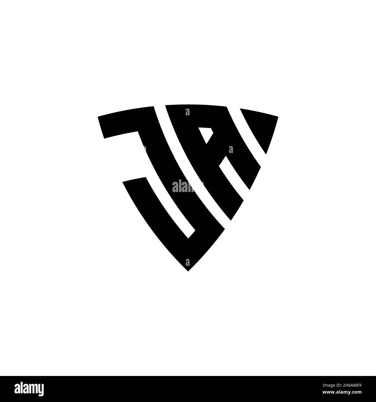 JA Monogram logo letter with triangle shield shape style design ...