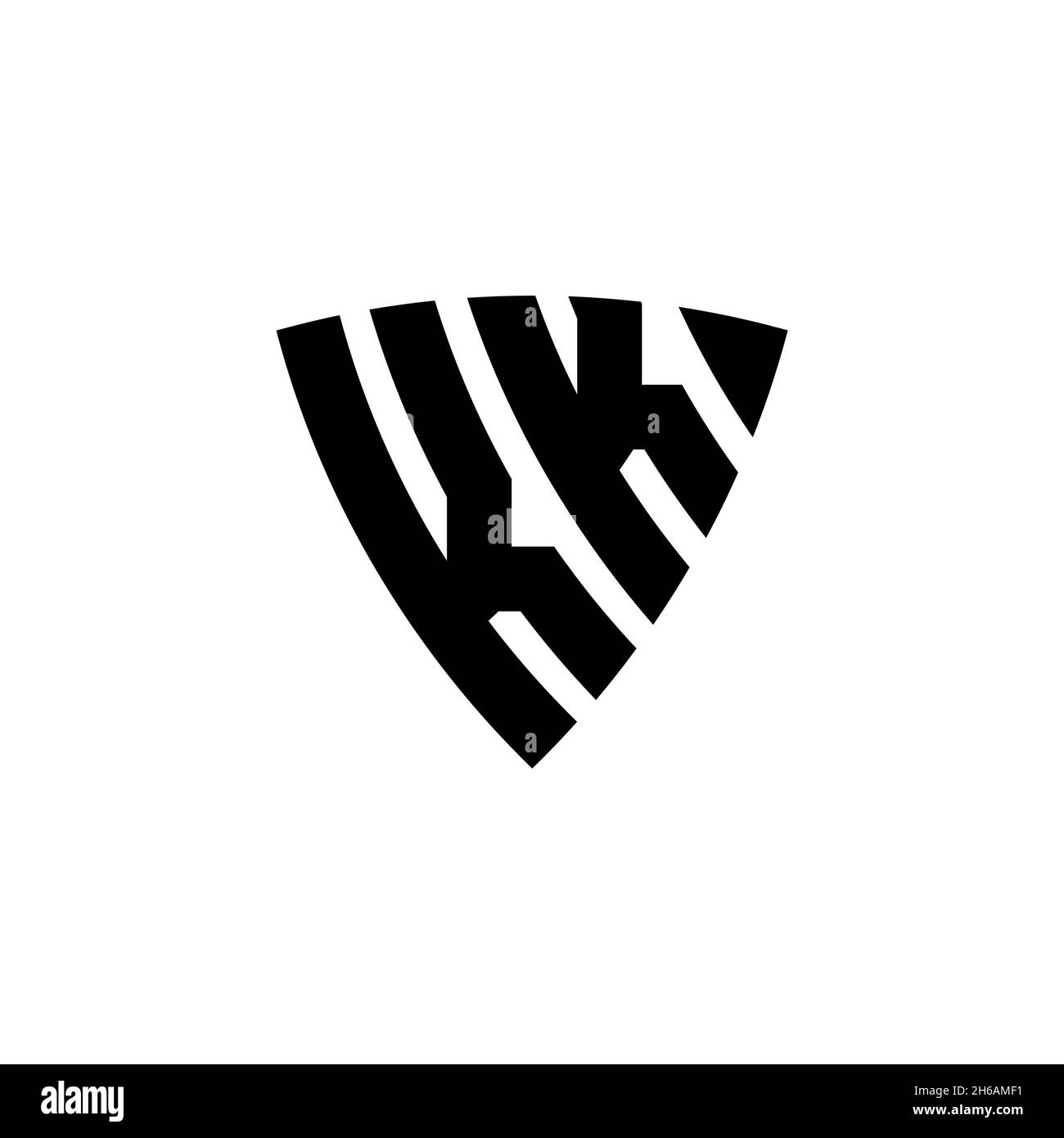 KK Monogram logo letter with triangle shield shape style design ...