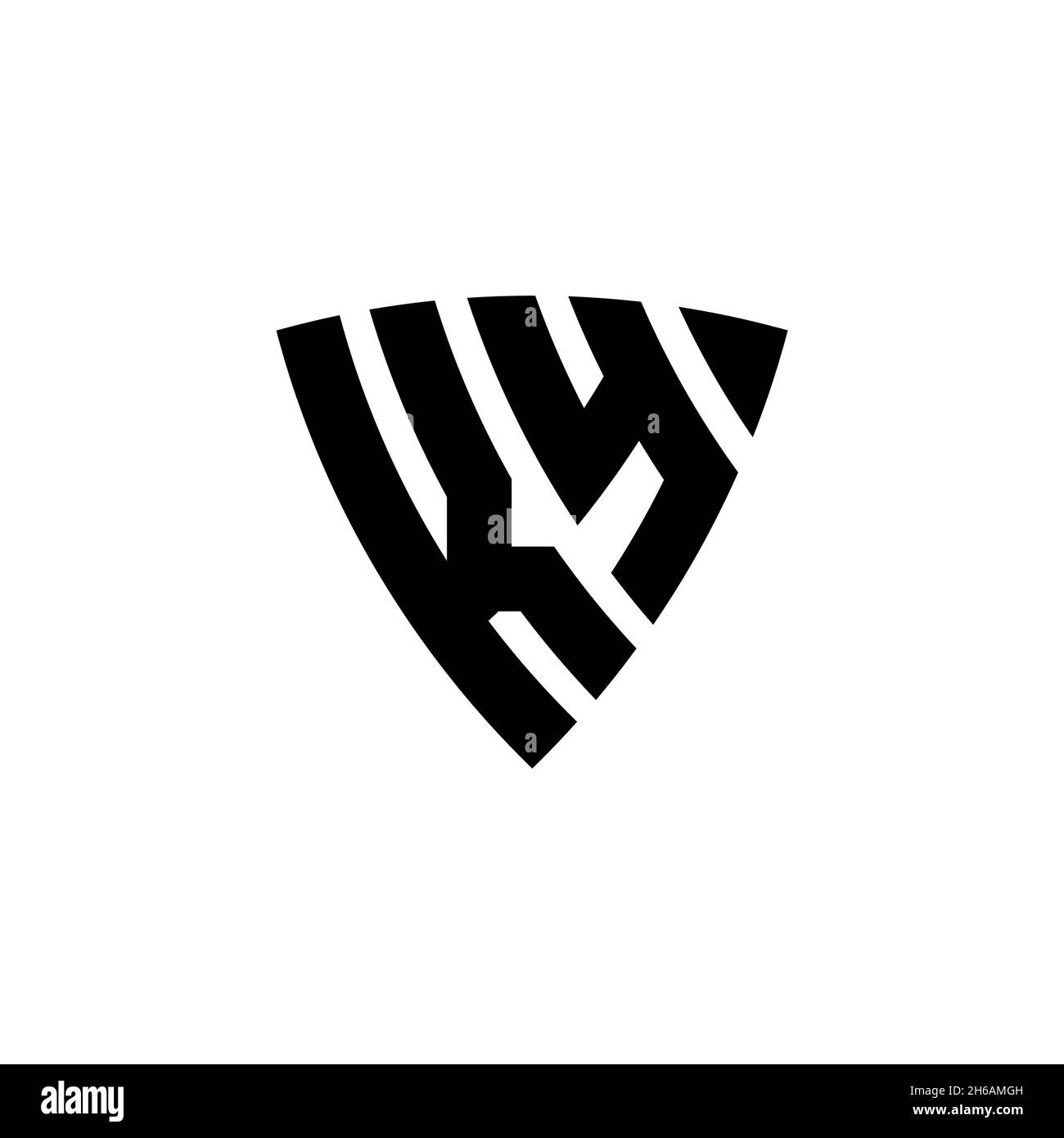 KY Monogram logo letter with triangle shield shape style design ...