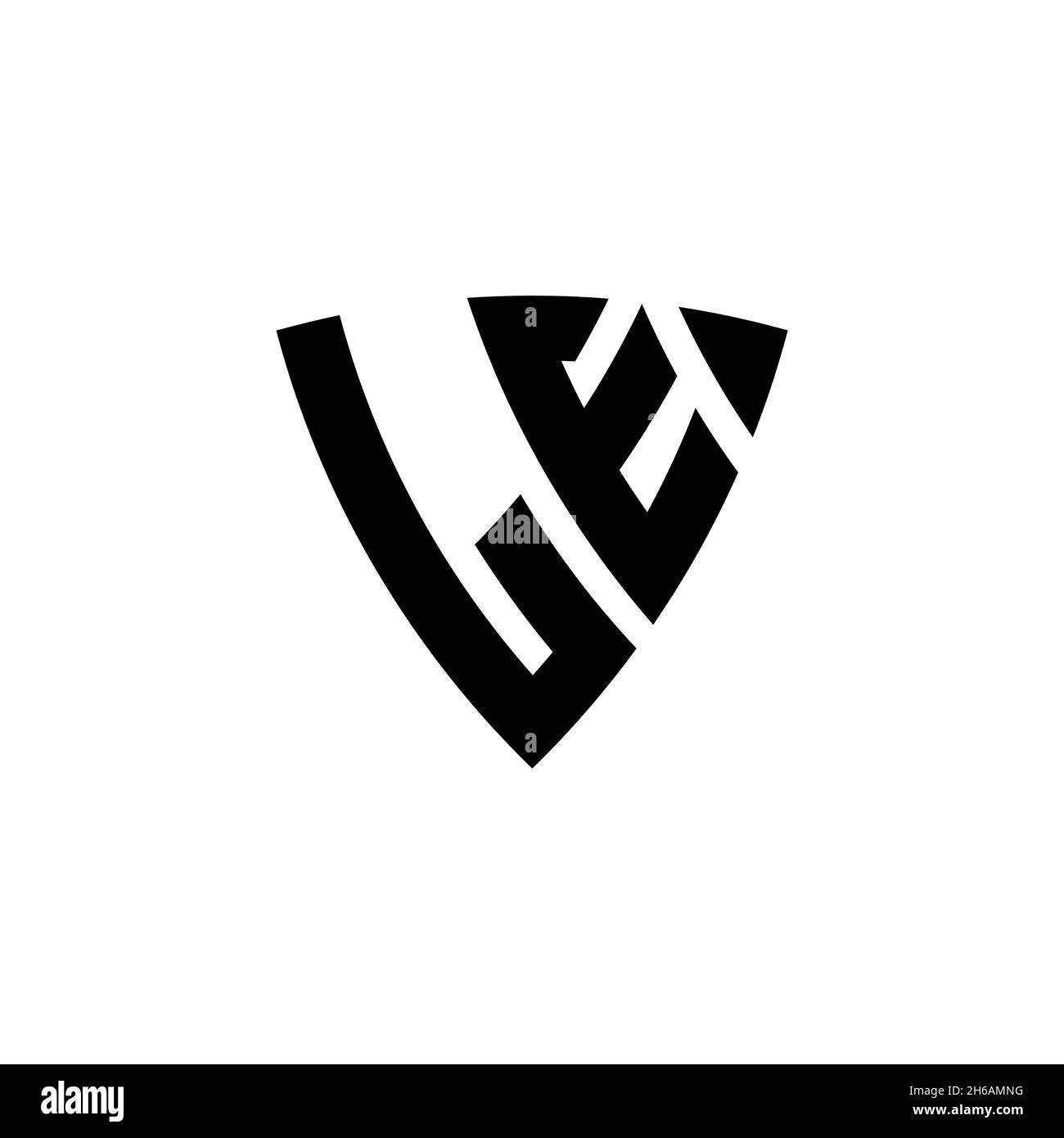 LE Monogram logo letter with triangle shield shape style design ...