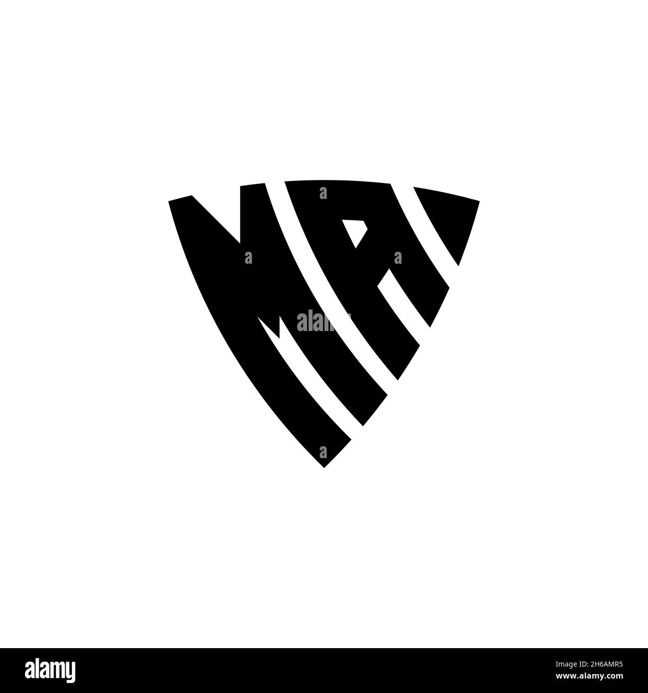 MA Monogram logo letter with triangle shield shape style design ...