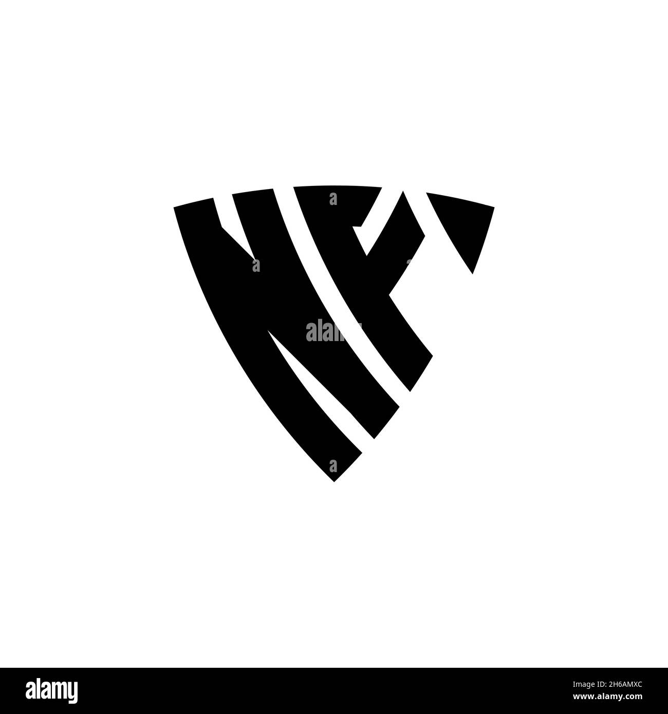NF Monogram logo letter with triangle shield shape style design ...
