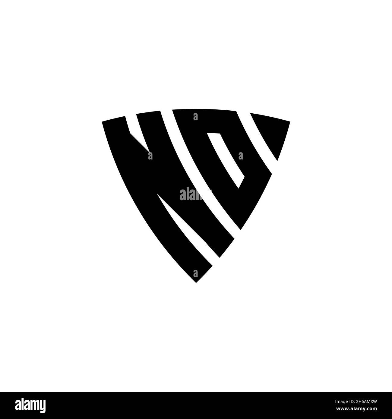 NO Monogram logo letter with triangle shield shape style design ...