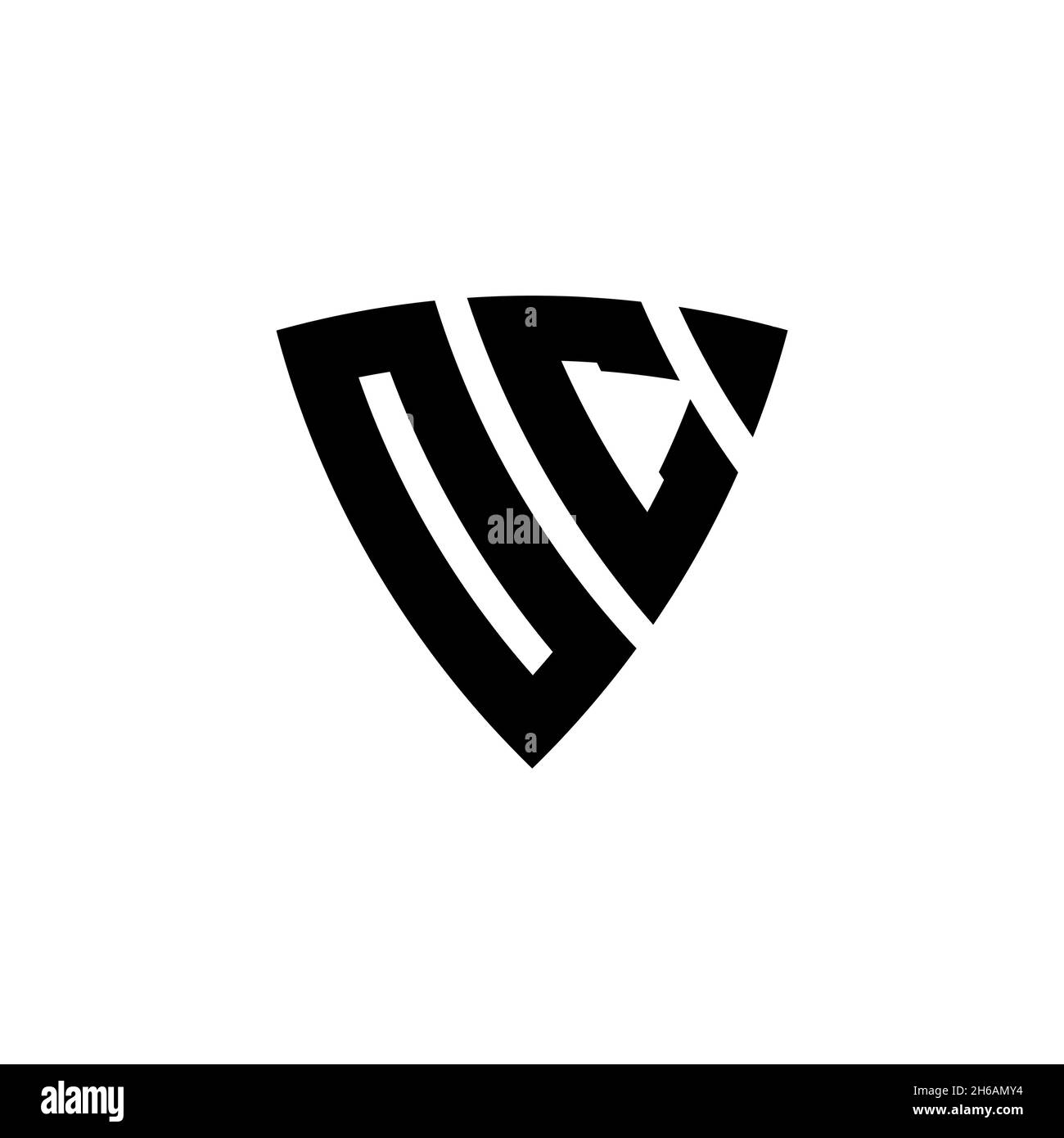 OC Monogram logo letter with triangle shield shape style design ...