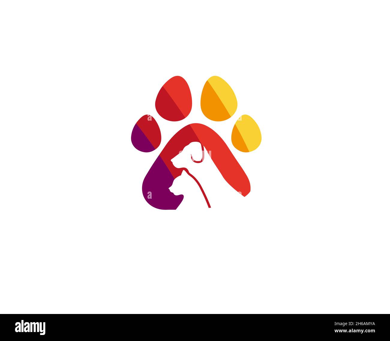 Creative Pet Paw Logo Design Vector Symbol Illustration Stock Vector ...