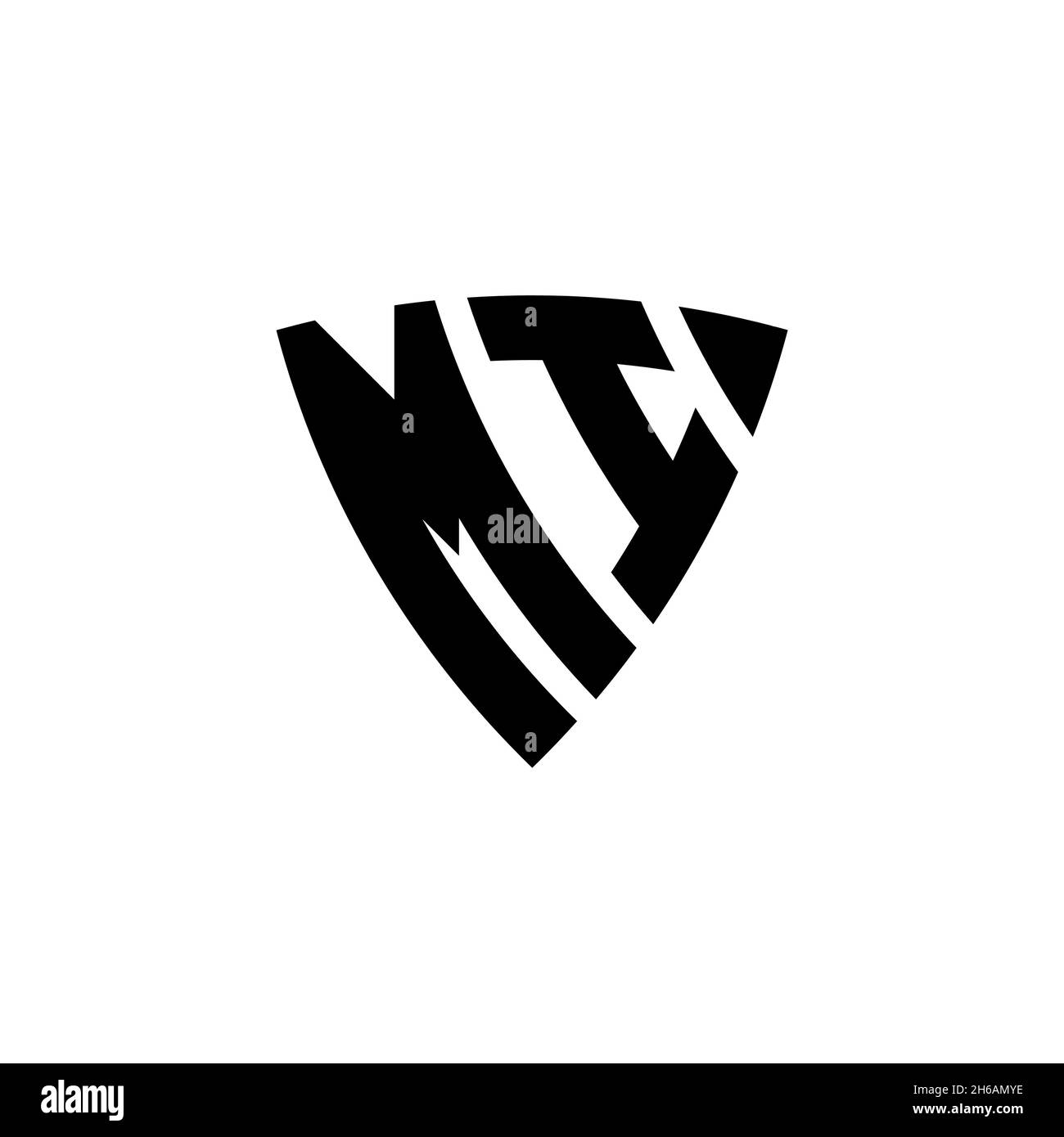 MI Monogram logo letter with triangle shield shape style design ...