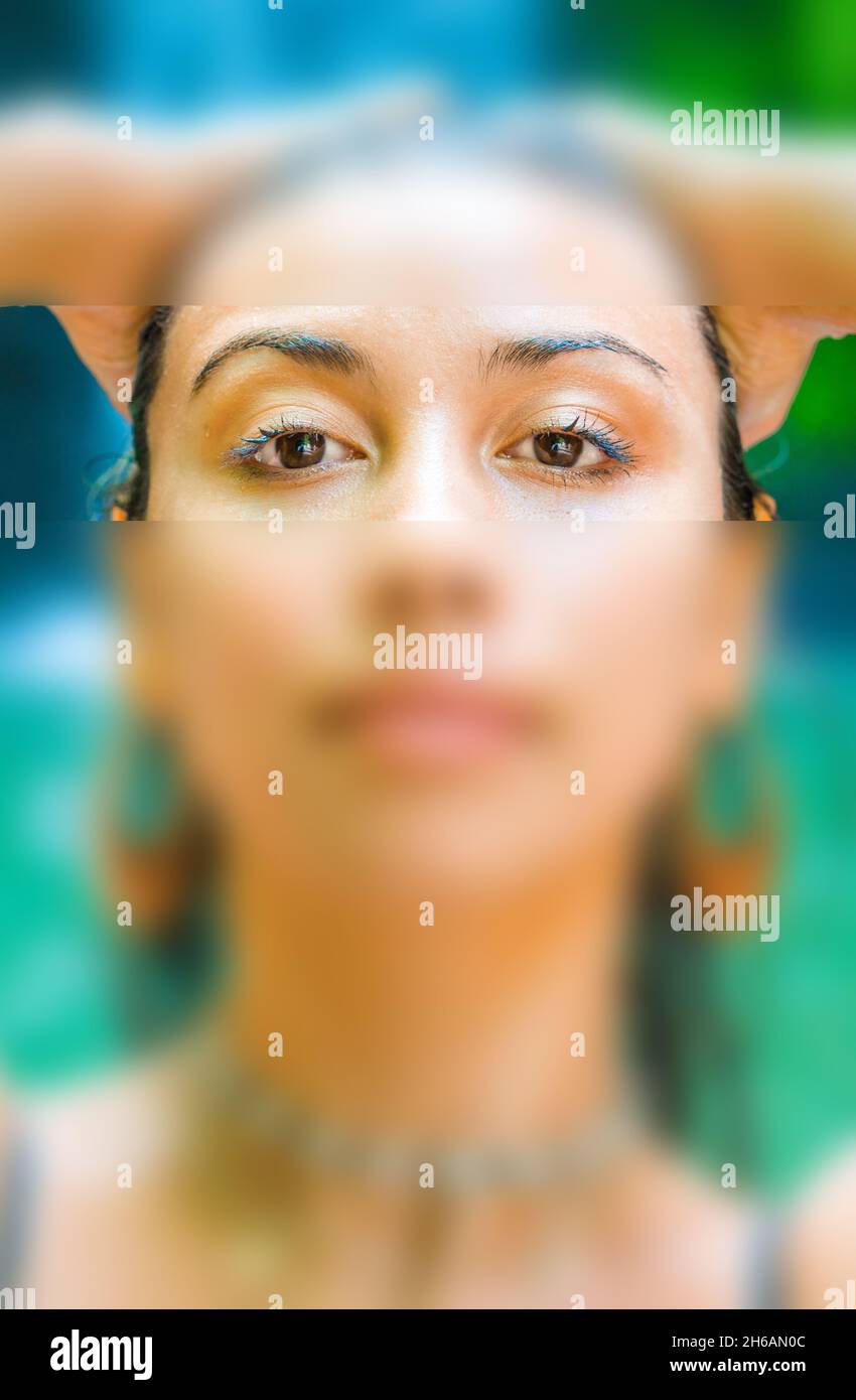 Creative photo manipulation of a portrait Stock Photo - Alamy