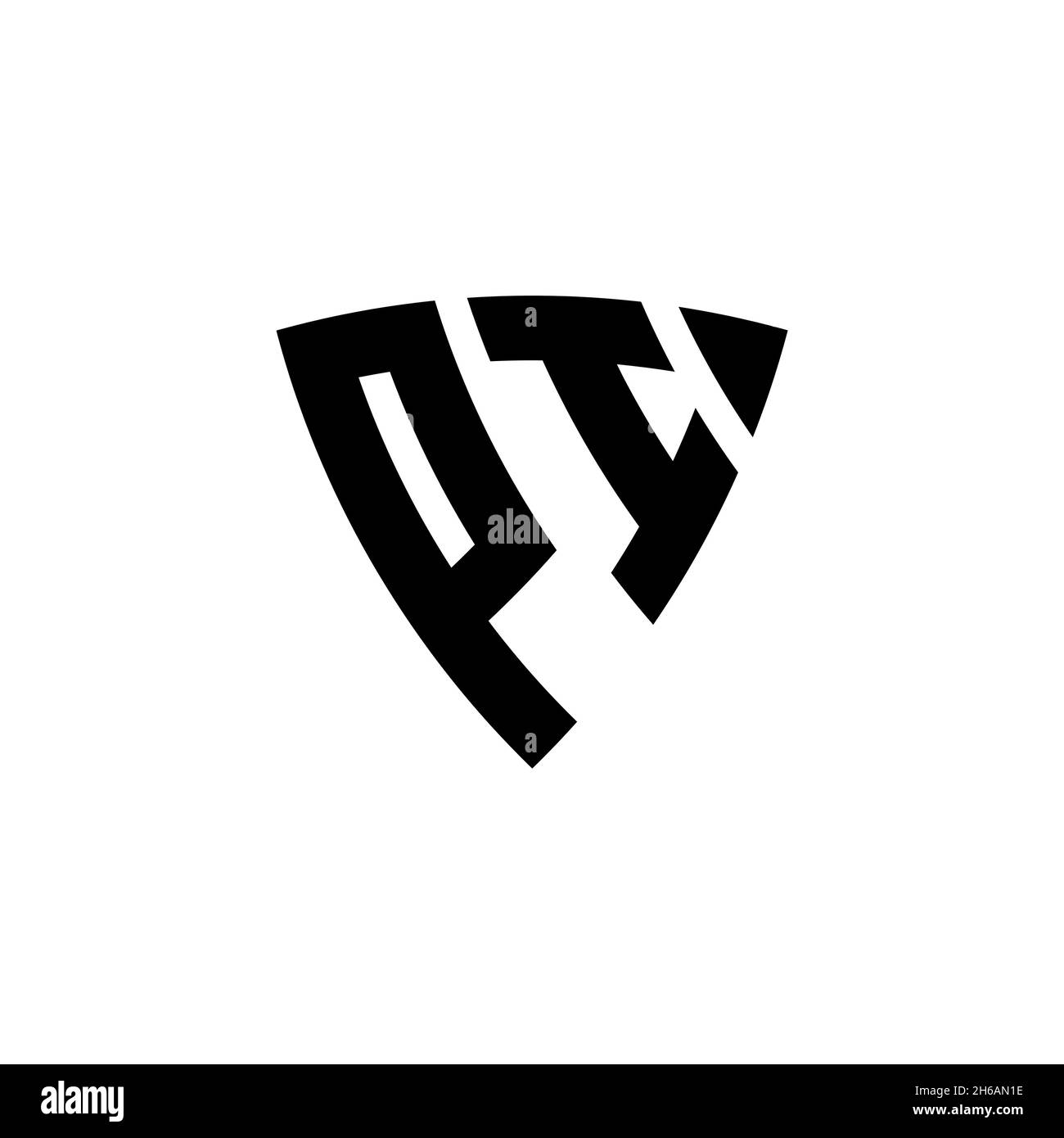 PI Monogram logo letter with triangle shield shape style design isolated on white background ...
