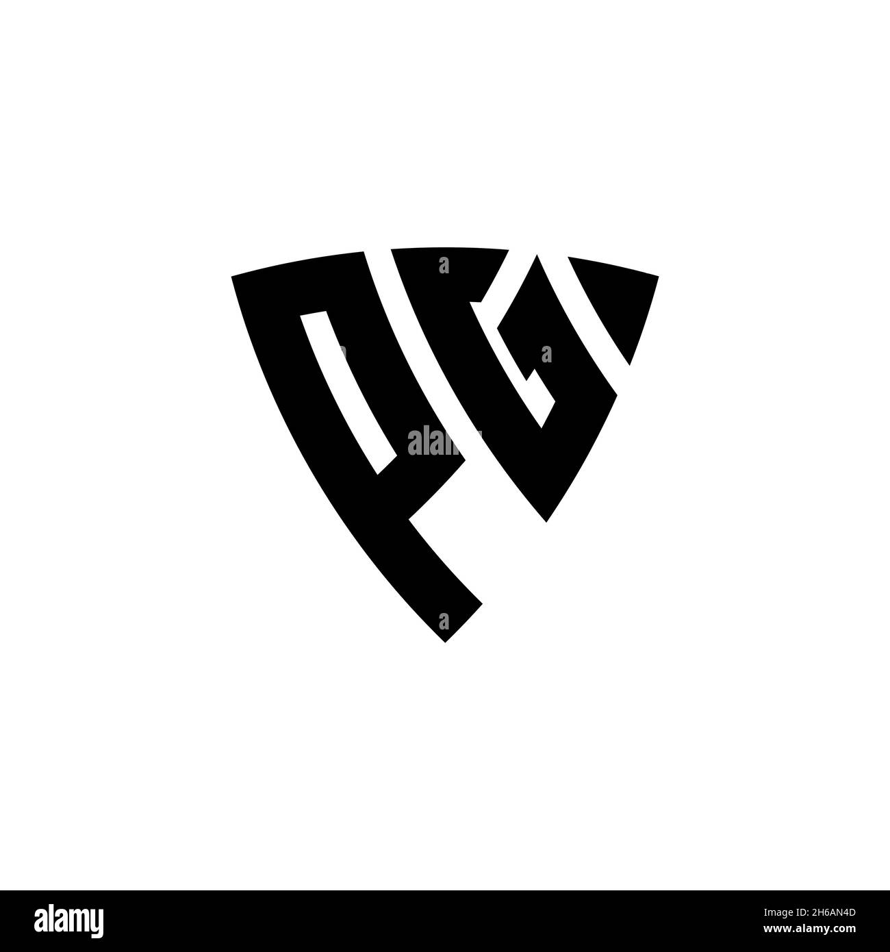 PG Monogram logo letter with triangle shield shape style design ...