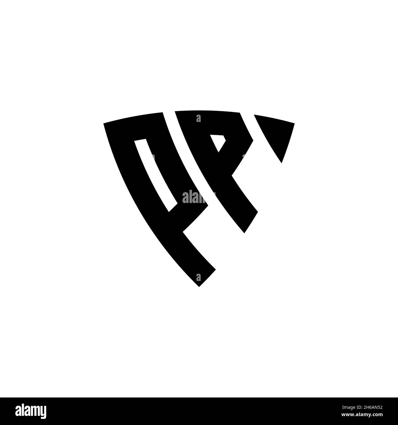 PP Monogram logo letter with triangle shield shape style design ...