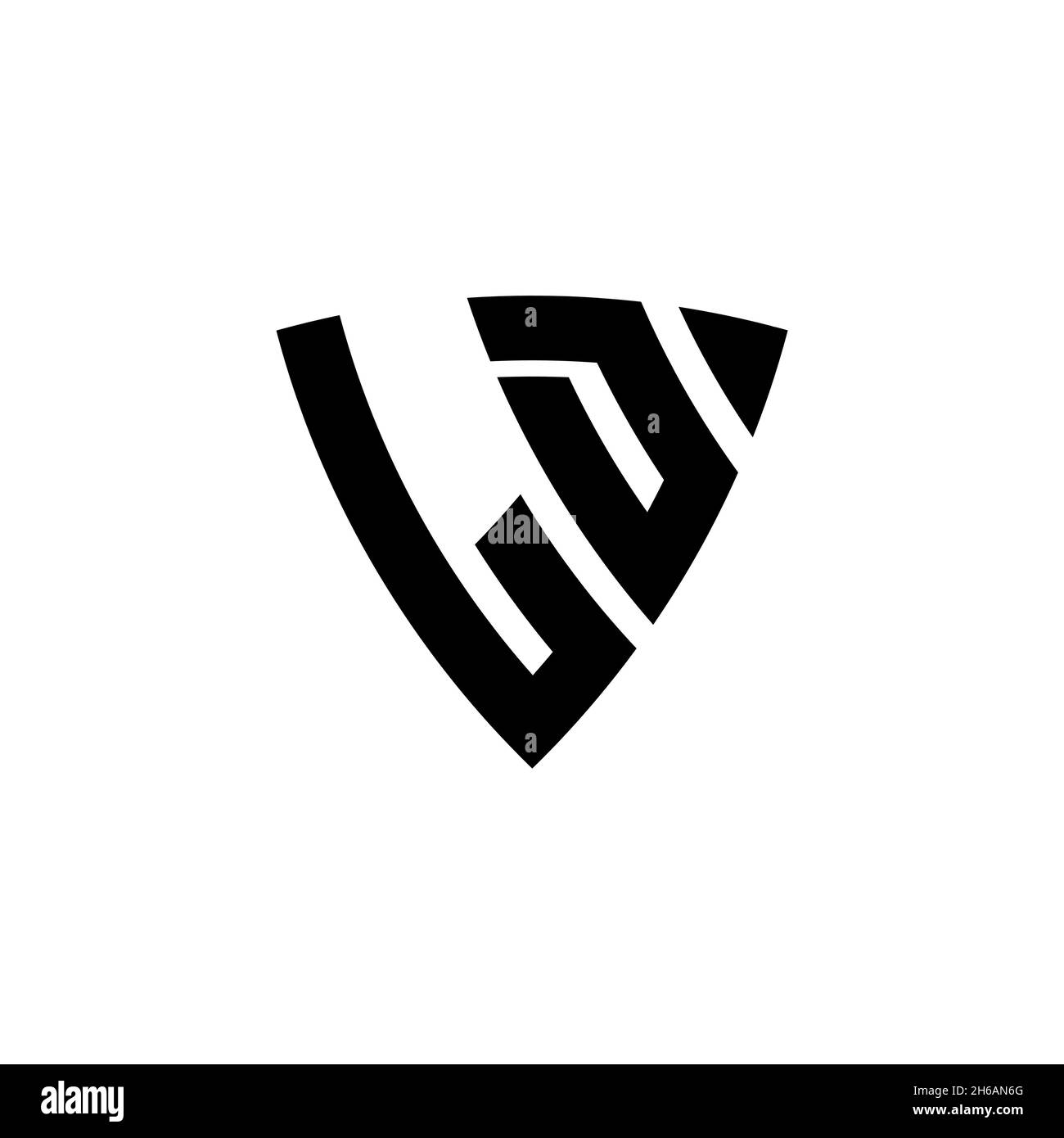 LD Monogram logo letter with triangle shield shape style design ...