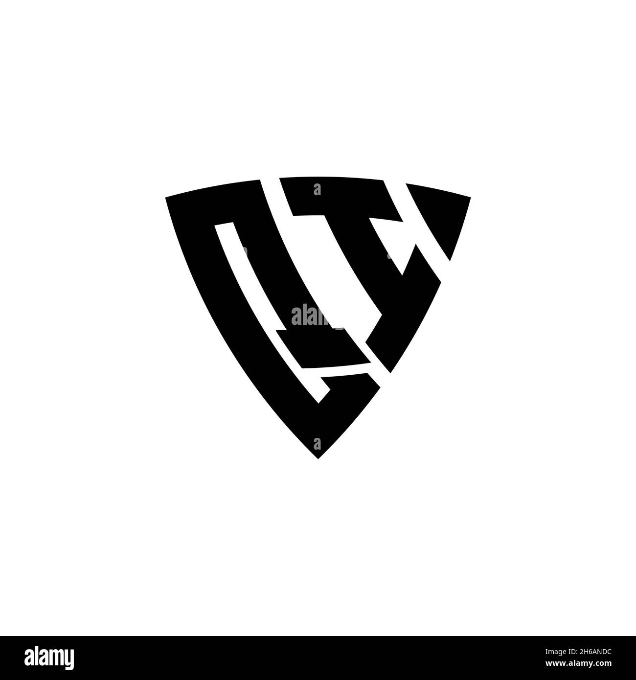 QI Monogram logo letter with triangle shield shape style design isolated on white background ...