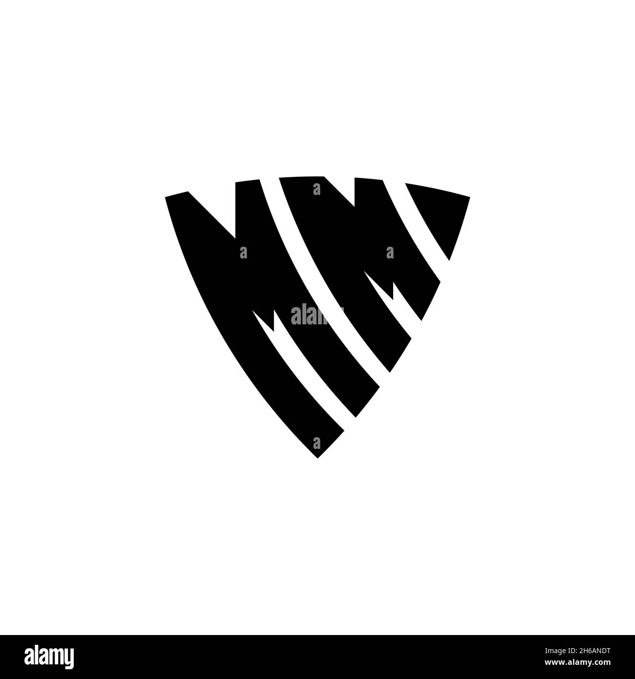 MM Monogram logo letter with triangle shield shape style design ...