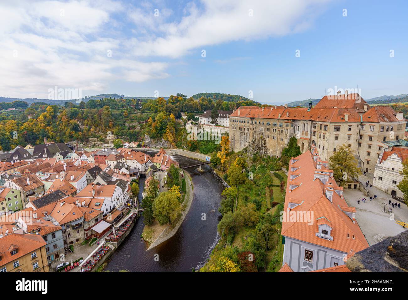 CZECH KRUMLOV, CZECH REPUBLIC - Oct 08, 2021: A beautiful view of the ...