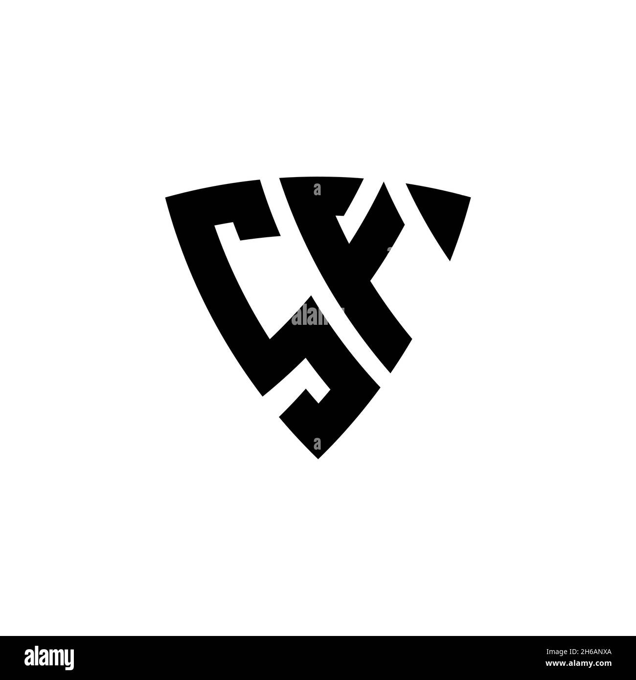 SF Monogram logo letter with triangle shield shape style design ...