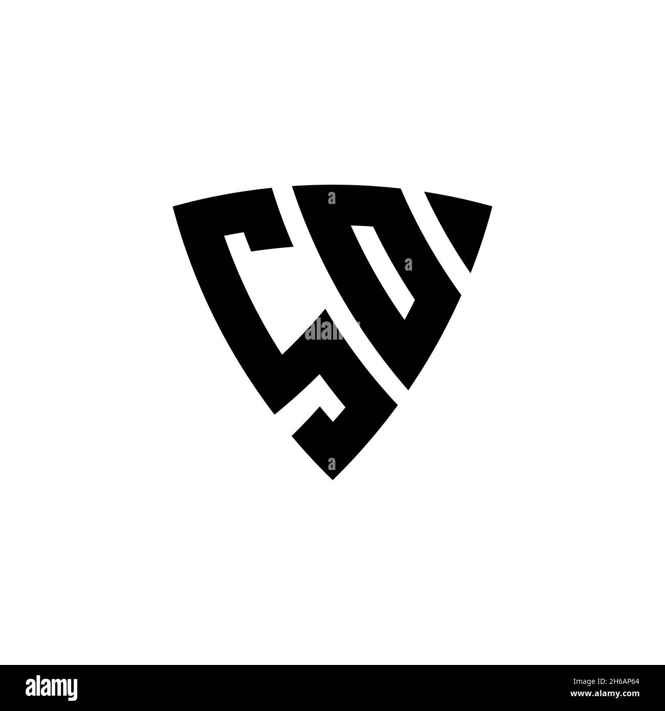 SO Monogram logo letter with triangle shield shape style design ...