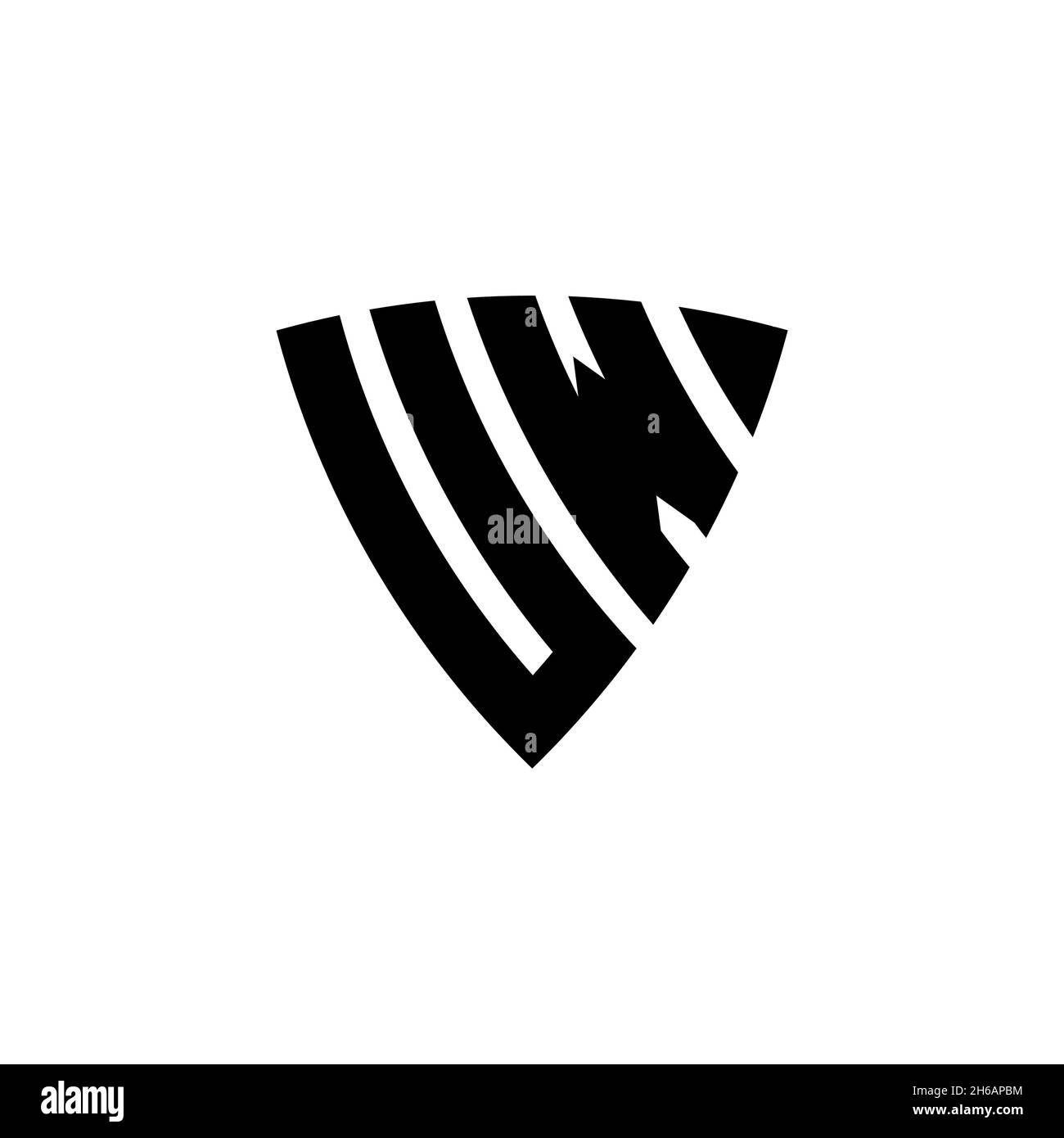 UW Monogram logo letter with triangle shield shape style design ...
